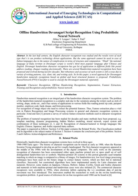 Preprocessing Phase For Offline Arabic Handwritten Character Recognition Pdf Computing