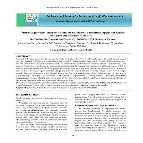 Nutrease powder - nature’s blend of nutrients to maintain optimum ...