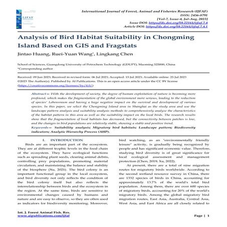 Bird Diversity Modeling Using Geostatistics and GIS | PDF