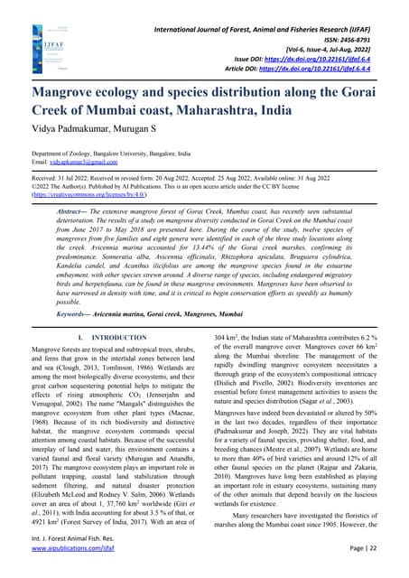 Plant community structure and diversity assessment of selected mangrove ...