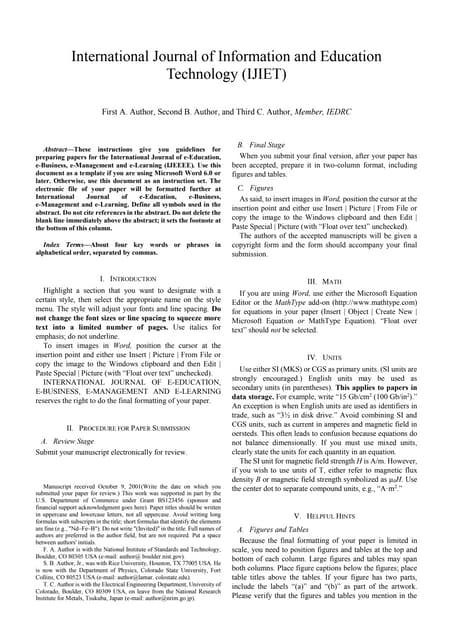 ijirt_paperformat.docx | Desktop Publishing | Computer Software and ...