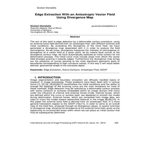Edge Extraction with an Anisotropic Vector Field using Divergence Map | PDF