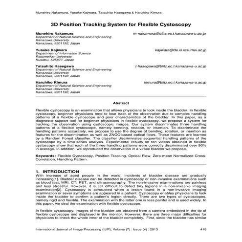 3D Position Tracking System for Flexible Cystoscopy | PDF