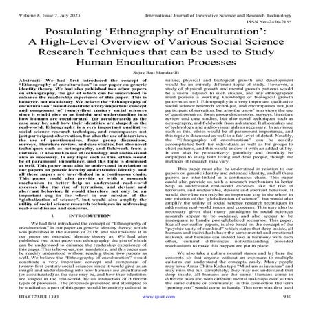 Ethnographic Research Sample | DOCX