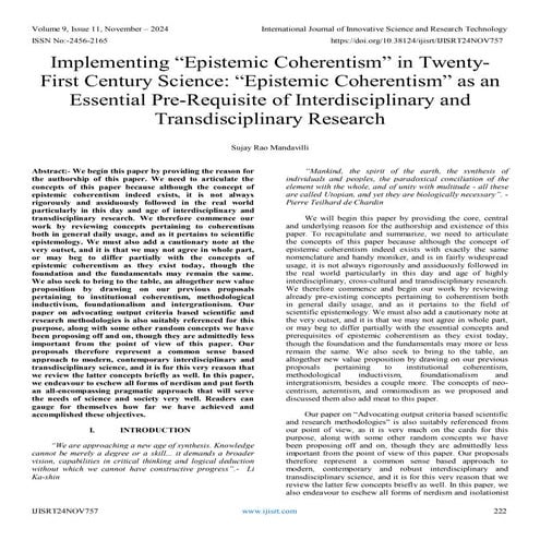 ijisrt Sujay Rao Mandavilli epistemic coherenstism published paper.pdf