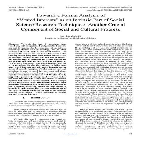 IJISRt vested Sujay Rao interests full paper.pdf