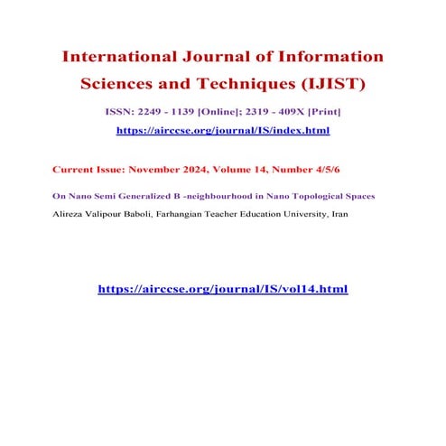 International Journal of Information Sciences and Techniques (IJIST ...