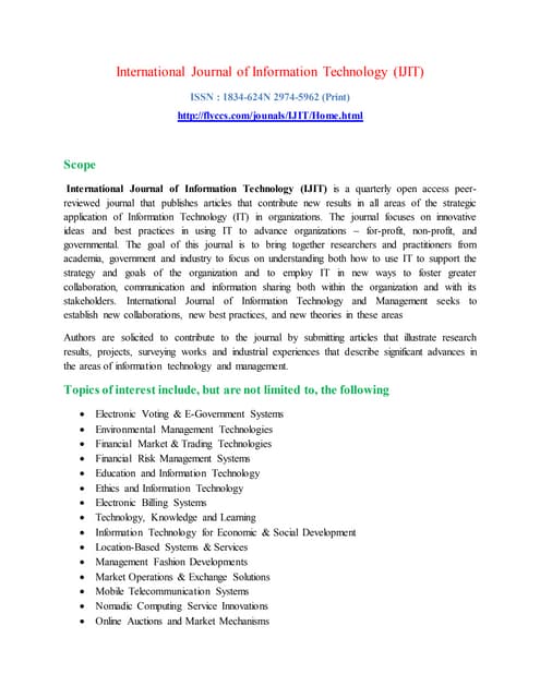 International Journal of Managing Information Technology (IJMIT) | DOCX