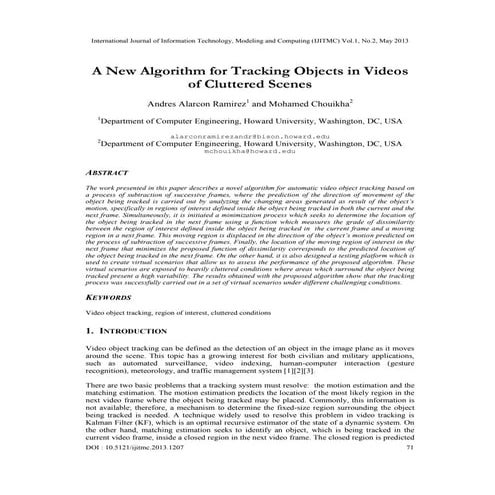 A New Algorithm For Tracking Objects In Videos Of Cluttered Scenes Pdf