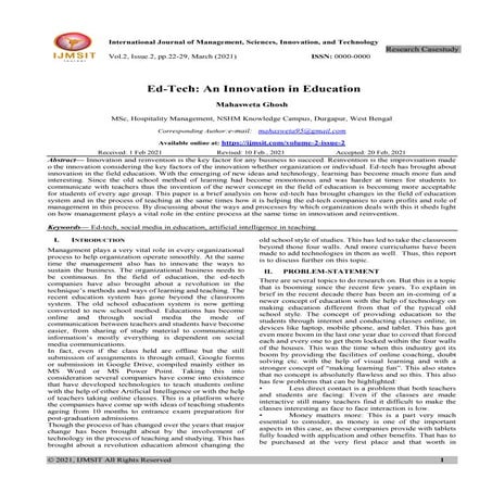 Ed-Tech: An Innovation in Education | PDF