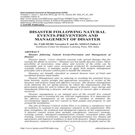 Disaster management Project For Class 9 | PDF