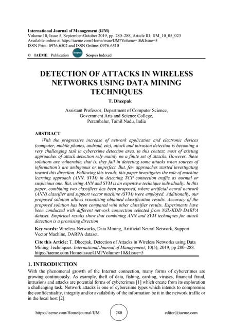Network intrusion detection system: machine learning approach | PDF