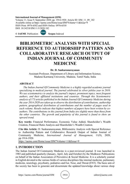 A Bibliometric Analysis | PDF