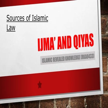 Ijma’ and qias | PPTX