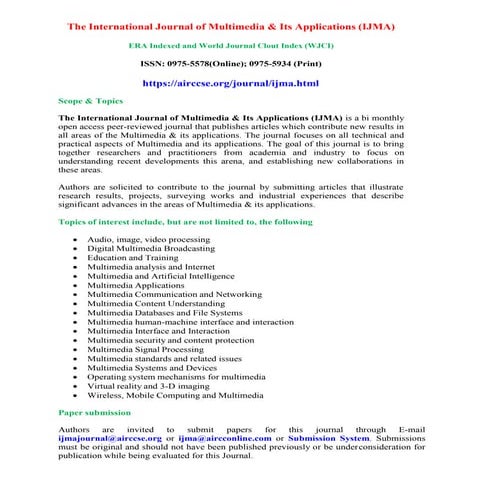 International Journal of Multimedia & Its Applications (IJMA) | DOCX