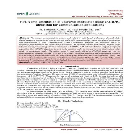 FPGA implementation of universal modulator using CORDIC algorithm for communication applications ...
