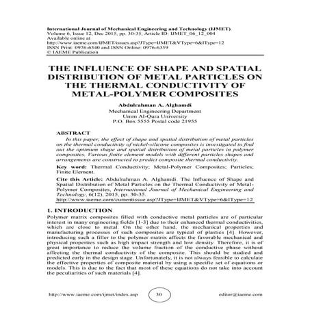 THE INFLUENCE OF SHAPE AND SPATIAL DISTRIBUTION OF METAL PARTICLES ON ...