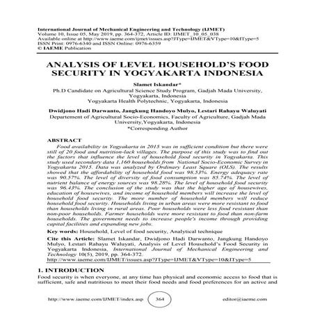TRAINING PRESENTATION ON MEASURING THE FOOD INSECURITY EXPERIENCE SCALE ...