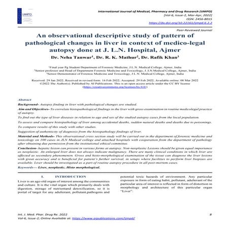 An observational descriptive study of pattern of pathological changes ...