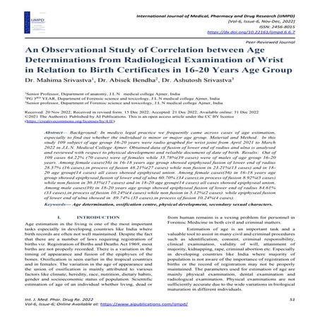 Age estimation by radiological method (using X-rays) | PPTX