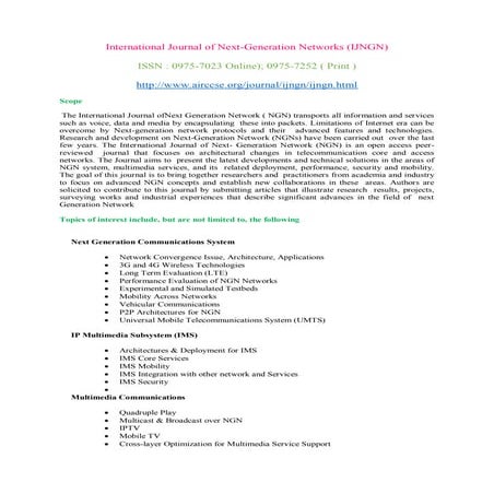 International Journal of Next - Generation Network ( IJNGN) | PDF