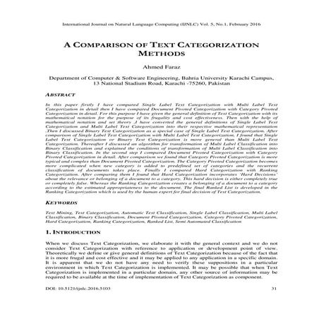 A Comparison Of Text Categorization Methods Pdf
