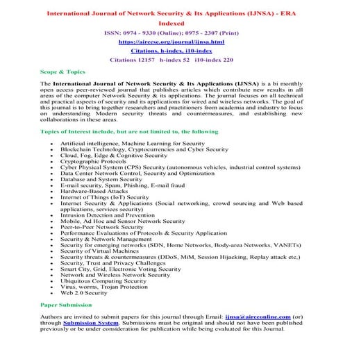 International Journal of Network Security & Its Applications (IJNSA) | PDF