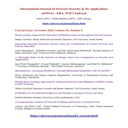 International Journal of Network Security & Its Applications (IJNSA ...