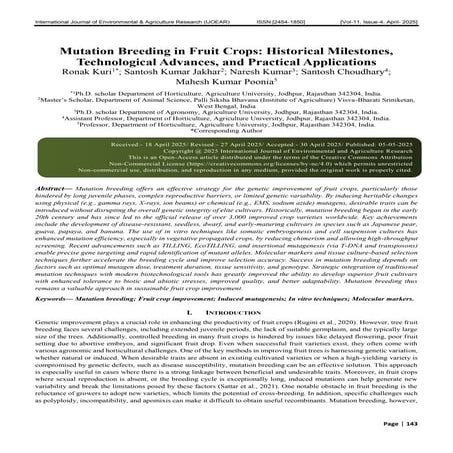 Mutation breeding in fruit crops | PPTX