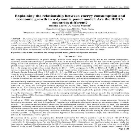 Explaining the relationship between energy consumption and economic ...