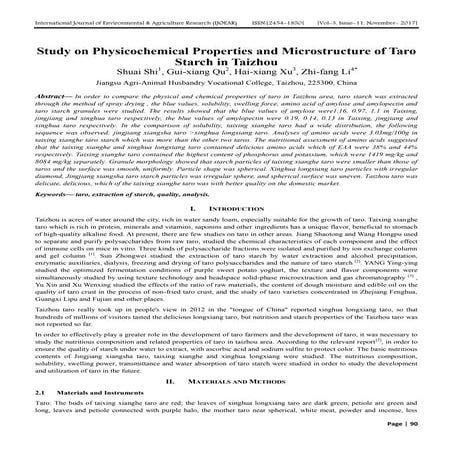 Study on Physicochemical Properties and Microstructure of Taro Starch ...