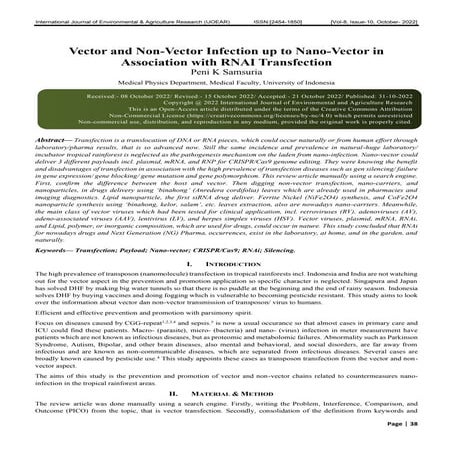 Vector and Non-Vector Infection up to Nano-Vector in Association with ...