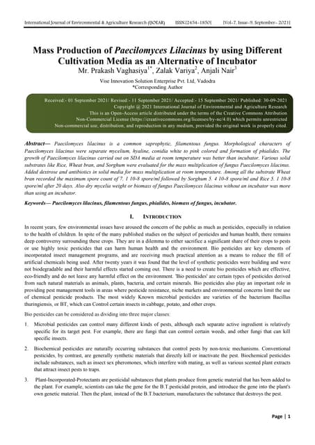 Production of biopesticides | PPT