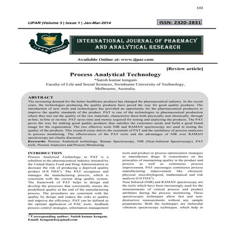 Process Analytical Technology | PDF
