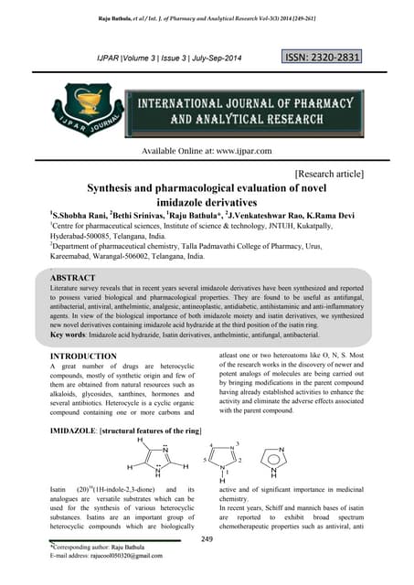 Imidazole | PDF