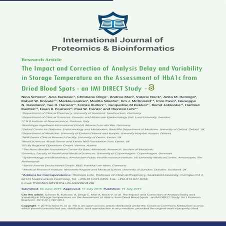 International Journal of Proteomics & Bioinformatics | PDF