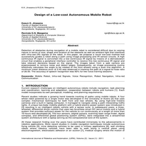 Design of a Low-cost Autonomous Mobile Robot | PDF
