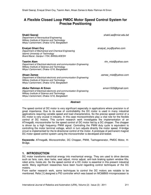 Dc Motor Speed Control With The Presence Of Input Disturbance Using Neural Network Based Model