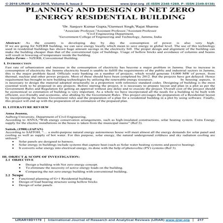 PLANNING AND DESIGN OF NET ZERO ENERGY RESIDENTIAL BUILDING | PDF