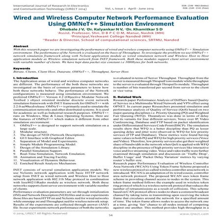Wired And Wireless Computer Network Performance Evaluation Using Omnet Simulation Environment