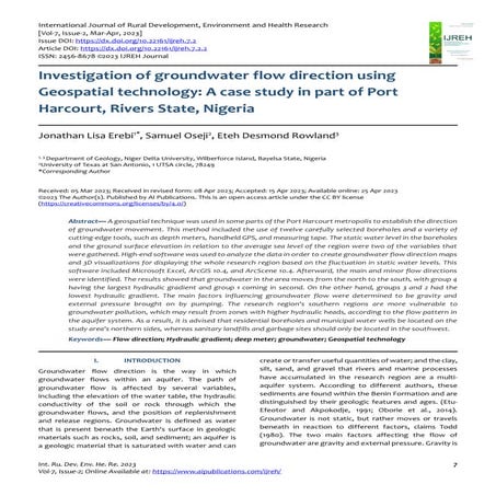 Groundwater exploration methods | PDF