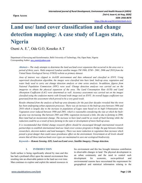 Land use and land cover classification | PDF