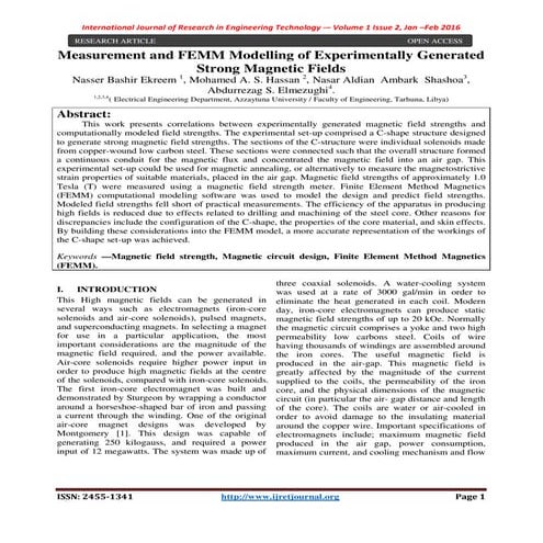 IJRET-V1I2P1 -Measurement and FEMM Modelling of Experimentally ...