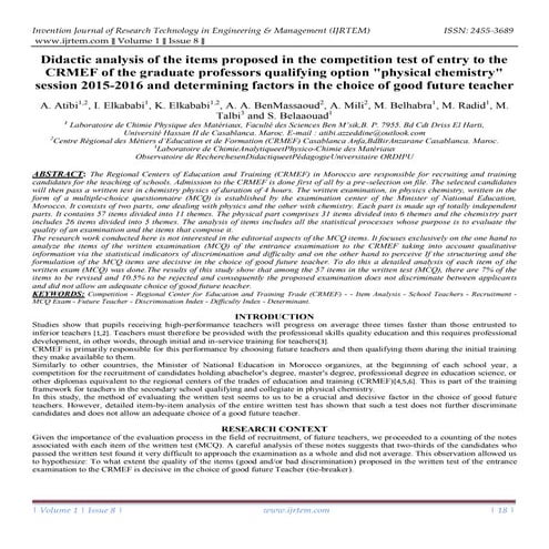 Didactic analysis of the items proposed in the competition test of ...