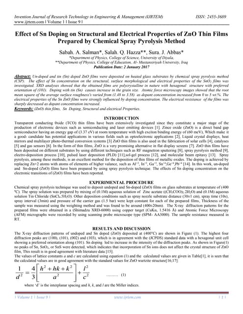 Thin film deposition using spray pyrolysis | PPTX | Chemistry | Science