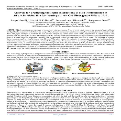 Analysis for predicting the Input Interactions of HBF Performance at ...