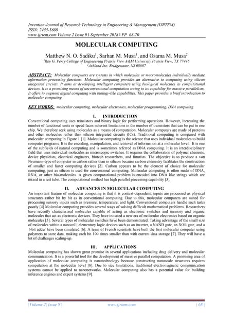 Molecular Computing Pdf