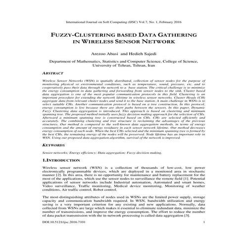 Fuzzy Clustering Based Data Gathering In Wireless Sensor Network Pdf 4025