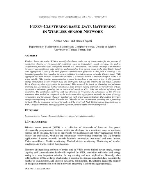 Fuzzy Clustering Based Data Gathering In Wireless Sensor Network Pdf 4025
