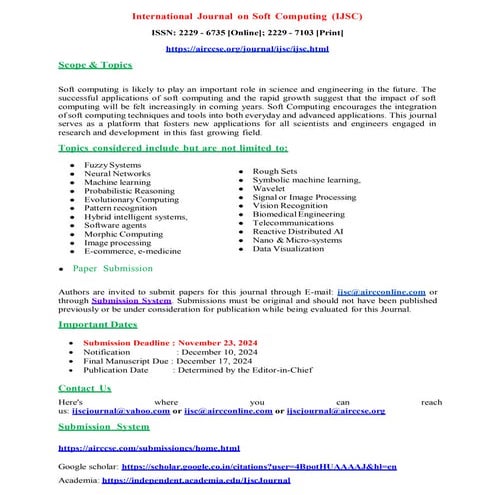 November Issue! Call for Research Papers! | PDF